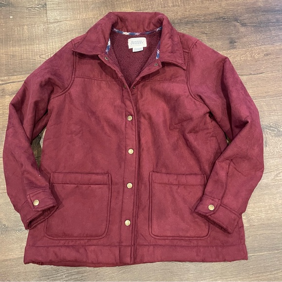 Boston Traders | Jackets & Coats | Boston Traders Maroon Suede Sherpa ...